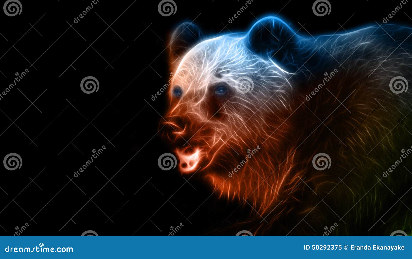 Digital Fantasy Drawing of a Bear Stock Illustration - Illustration of ...