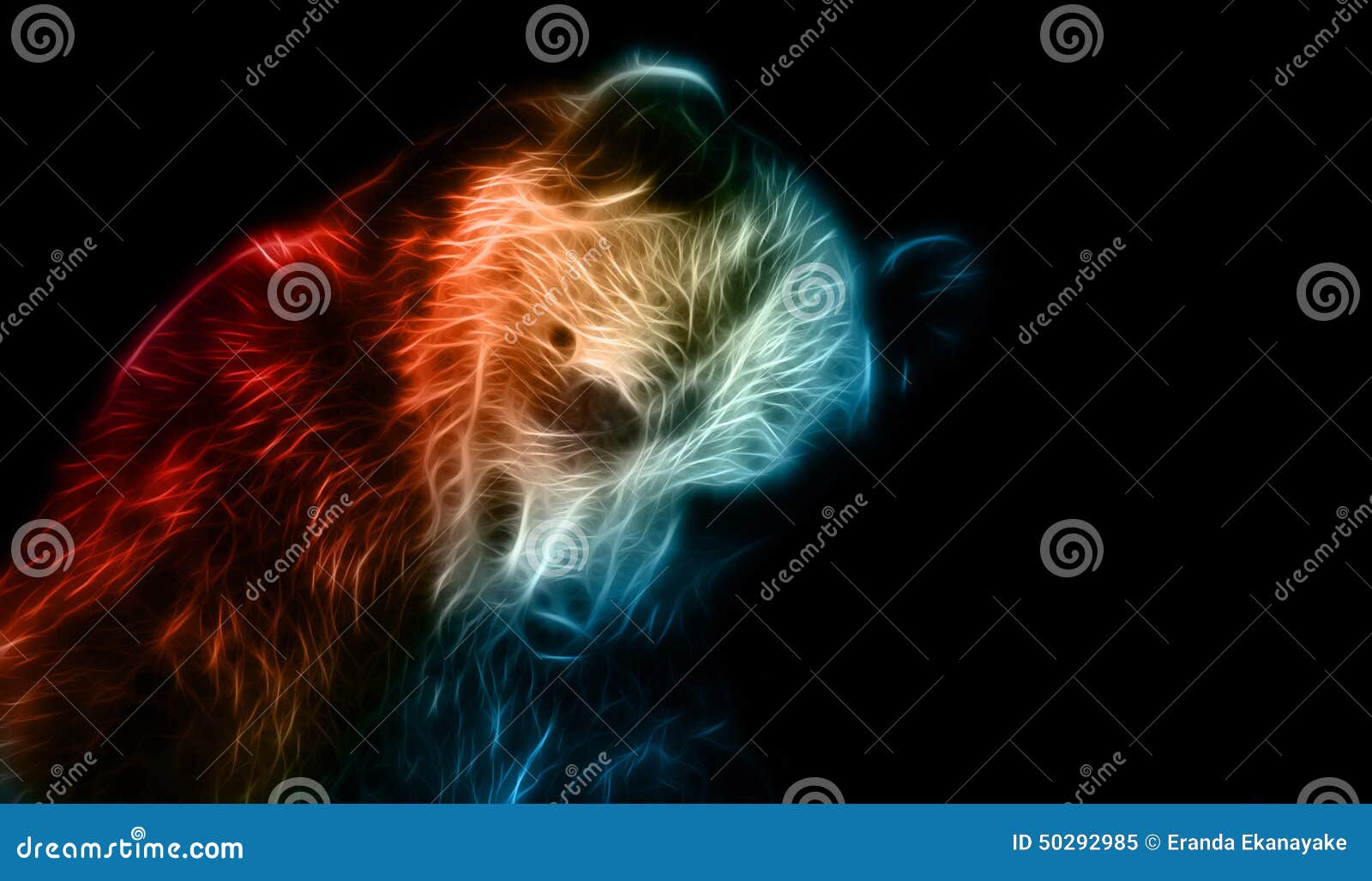 Digital Fantasy Drawing of a Bear Stock Illustration - Illustration of ...