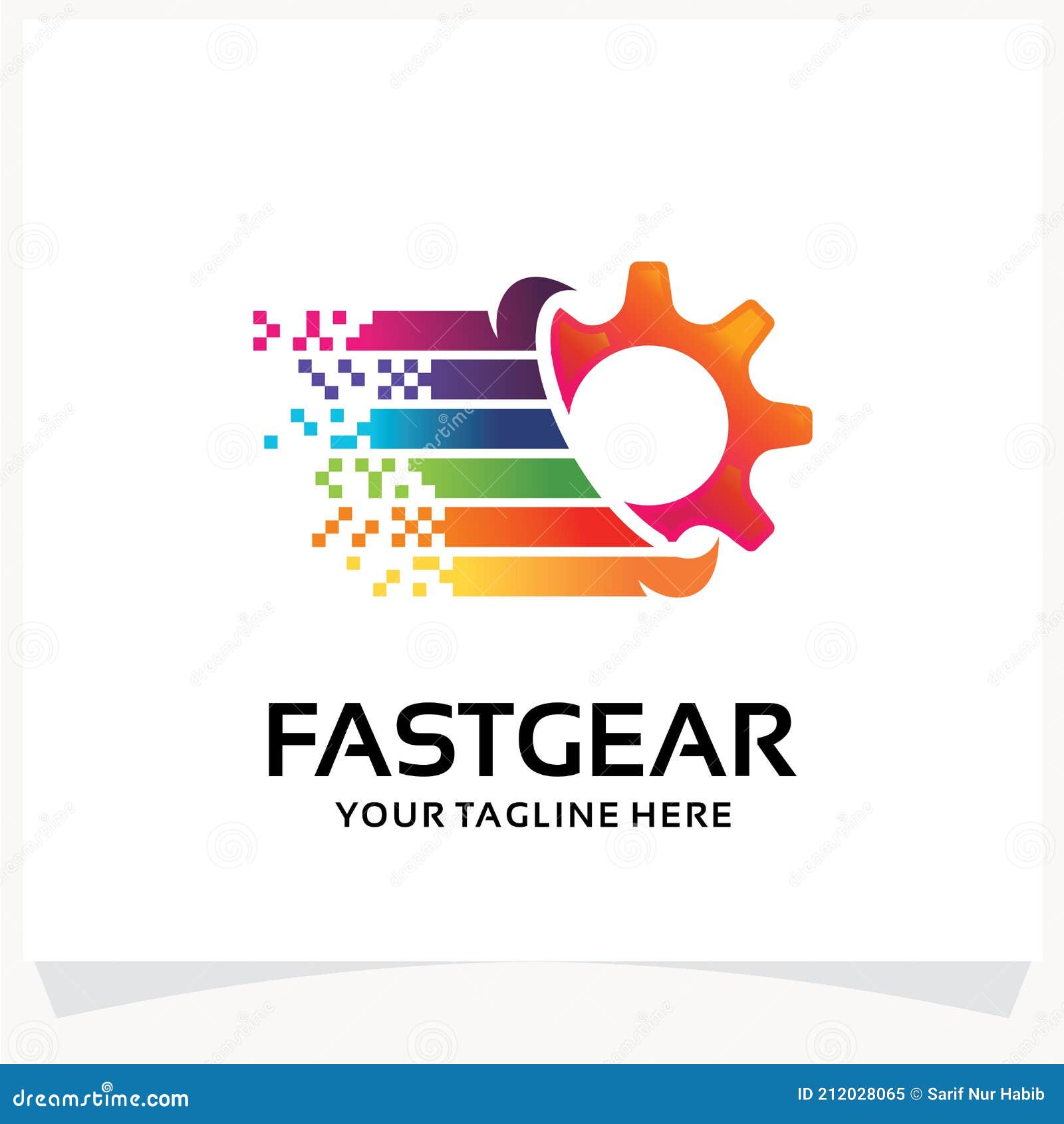 Digital Fast Gear Logo Design Template Inspirations Stock Vector ...