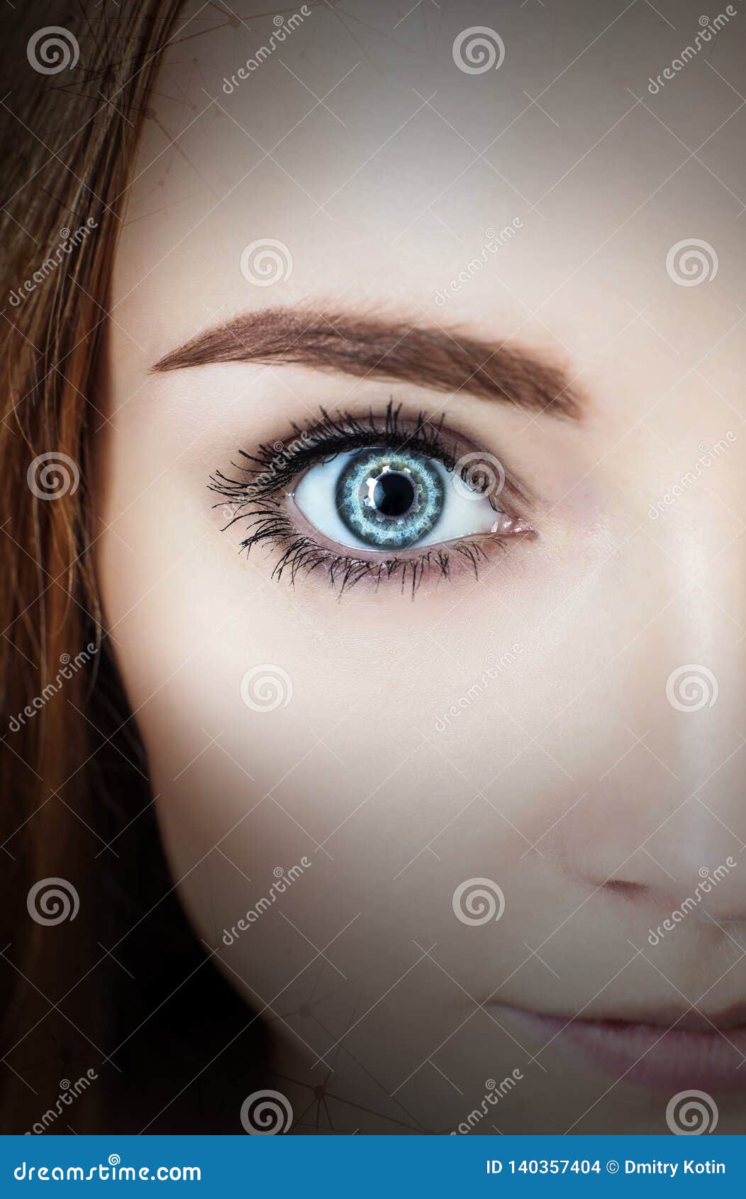 Digital Female Eye in Process of Scanning. Stock Photo - Image of ...