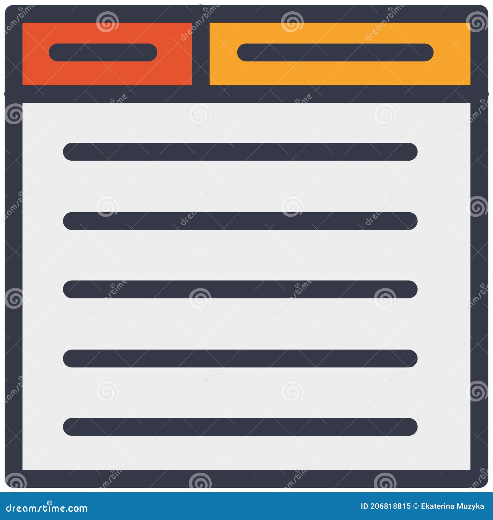 Digital File Spreadsheet Document Vector Icon. Computer Window. Stock ...