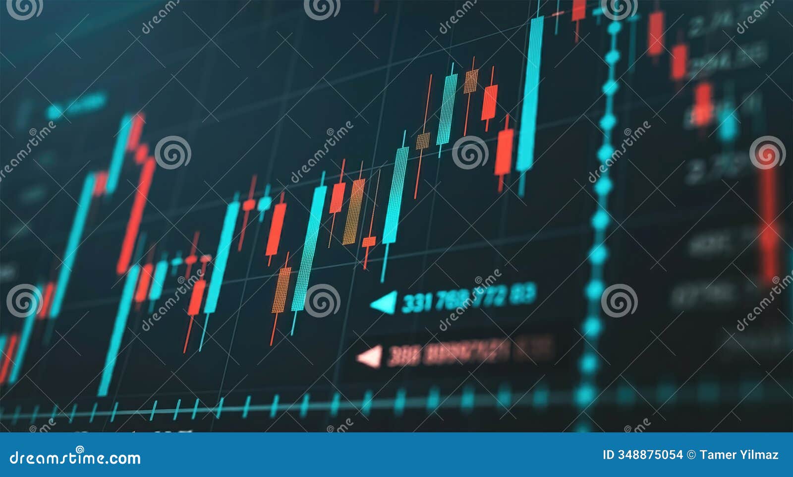 Digital Financial Chart Interface, Trading Stock Illustration ...