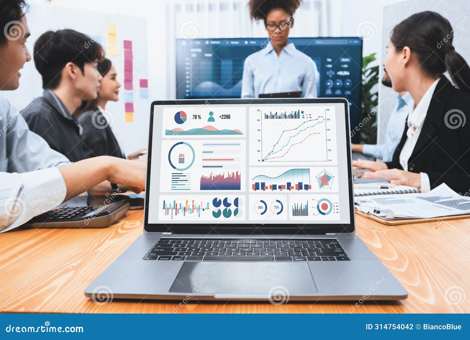 Digital Financial Dashboard Data on Laptop Screen Display Data Analysis ...