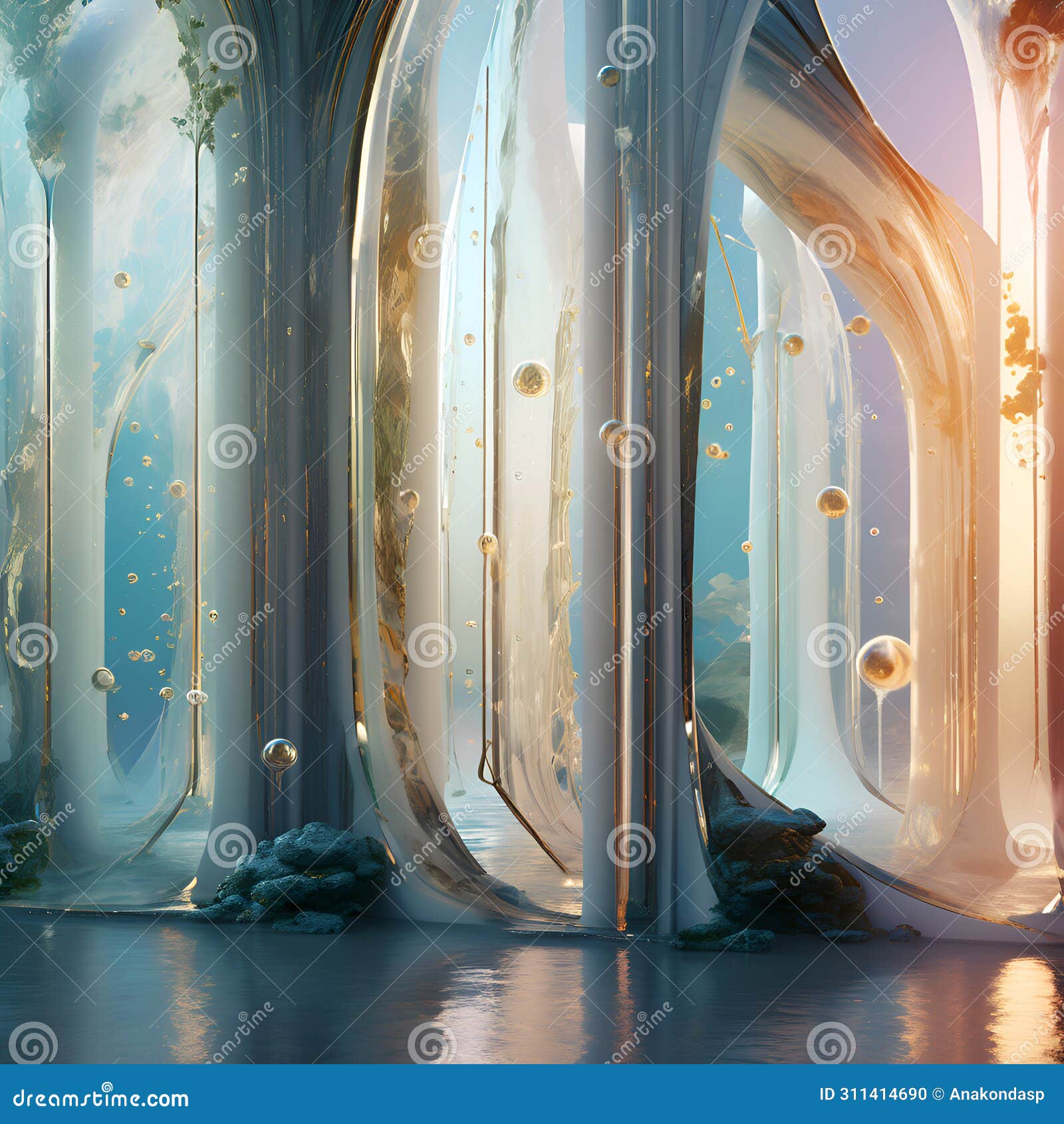 Digital Fine Art Work with Abstract Four Dimension Concept. Pastel ...