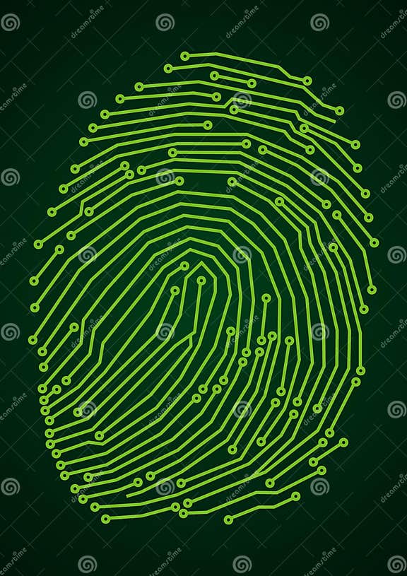 Digital fingerprint stock vector. Illustration of computer - 13944641