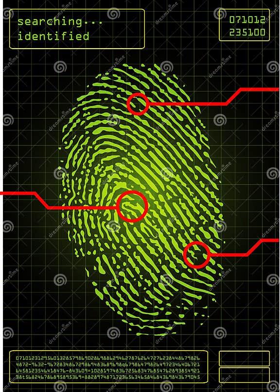 Digital fingerprint stock vector. Illustration of searching - 3365556