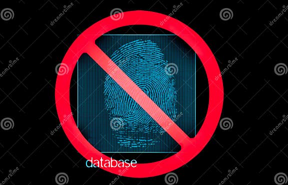 Biometric Data Security Concept. Restricted Fingerprint Access, Digital ...