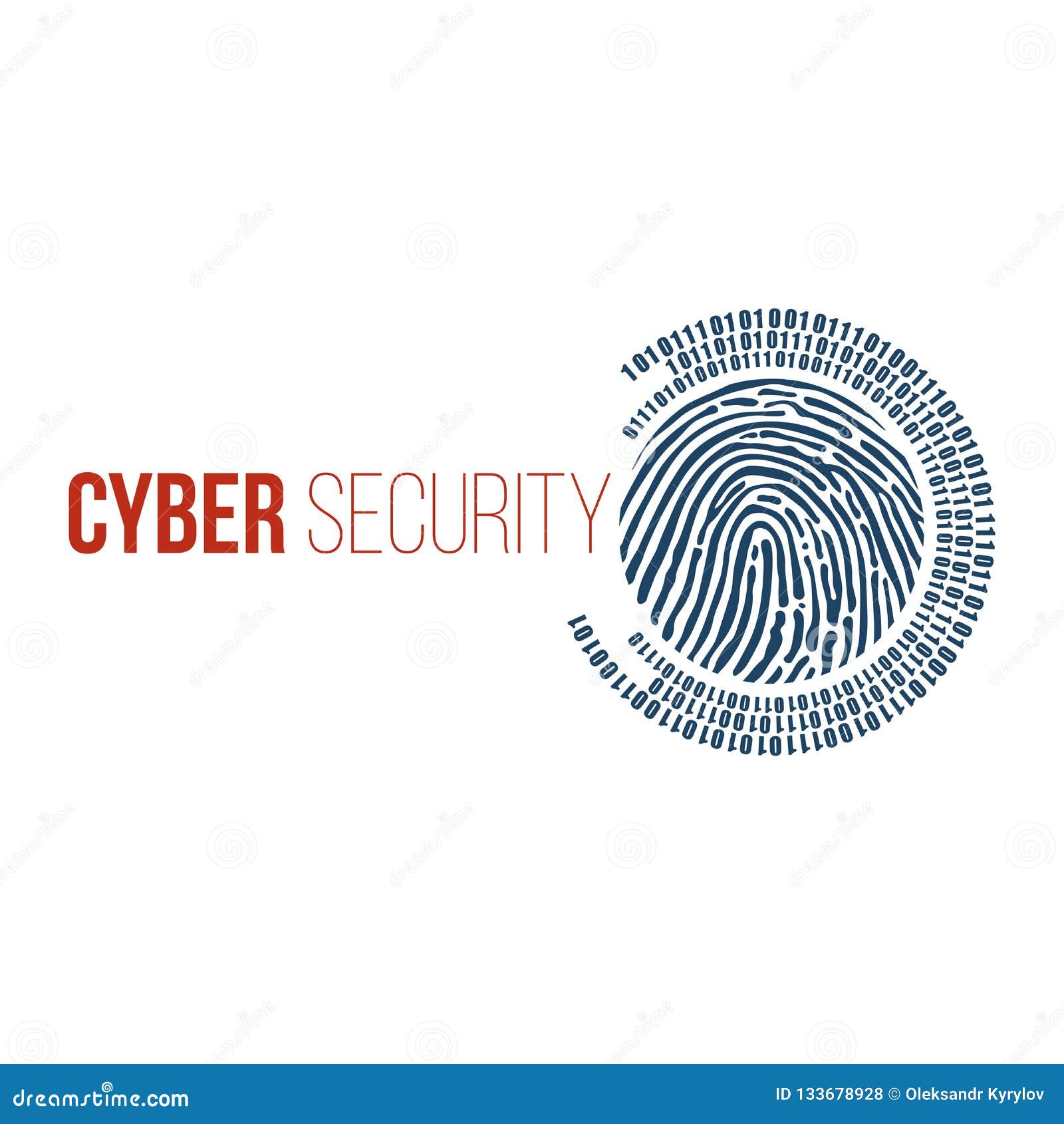 Digital Fingerprint and Binary One and Zero Digits in Circle Around it ...