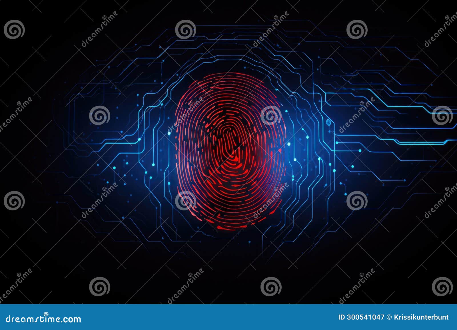 Digital Fingerprint Biometrics Identification AI Generated Stock ...
