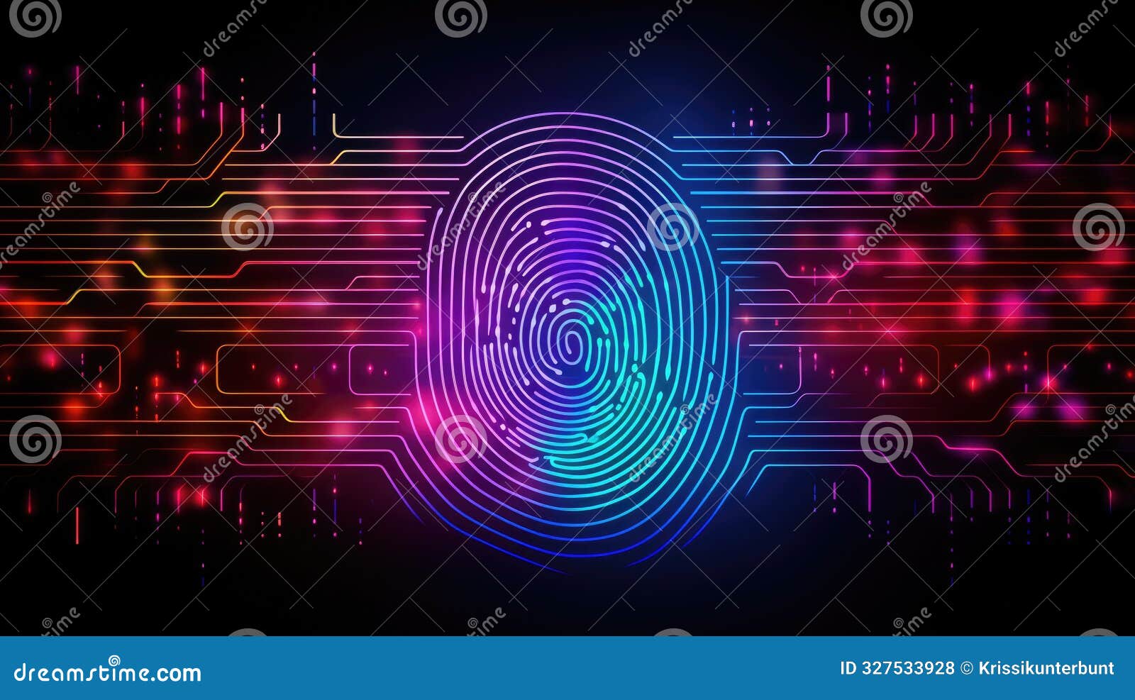 Digital Fingerprint Biometrics Identification Concept AI Generated ...
