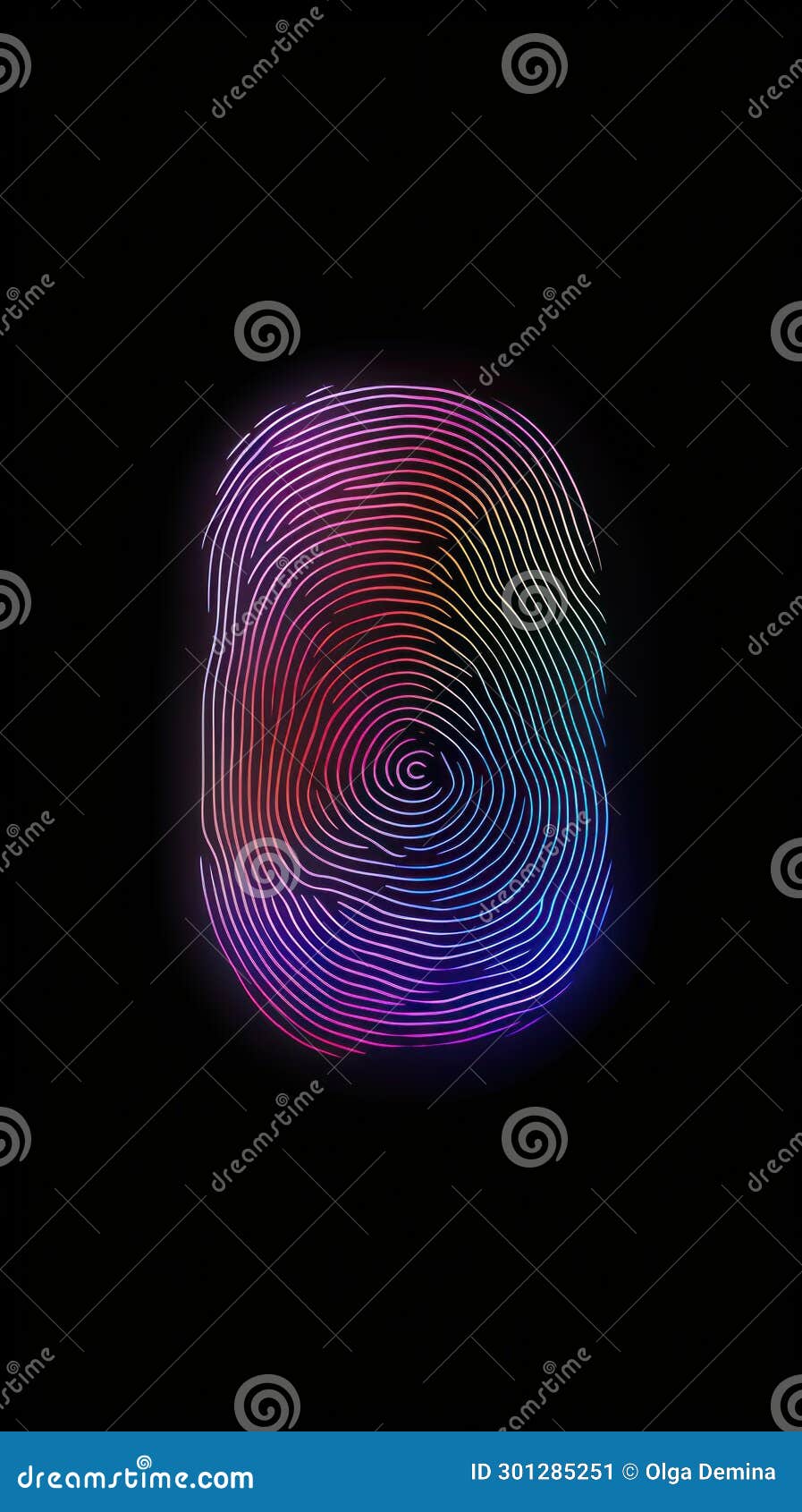 Digital Fingerprint With Futuristic Circuit Lines, Symbolizing Advanced ...
