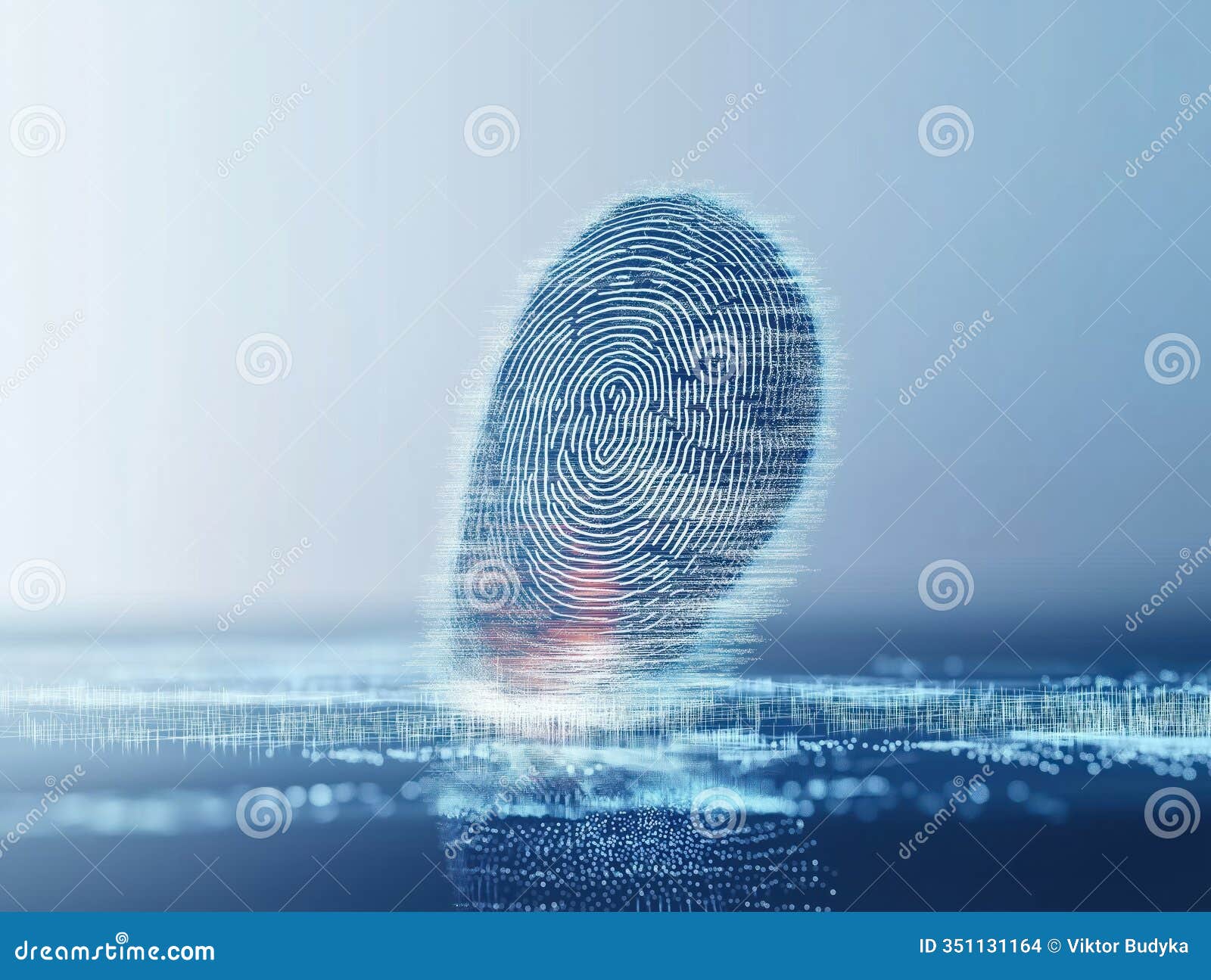 Digital Fingerprint Illustration Biometric Tech. Modern Tech Security ...