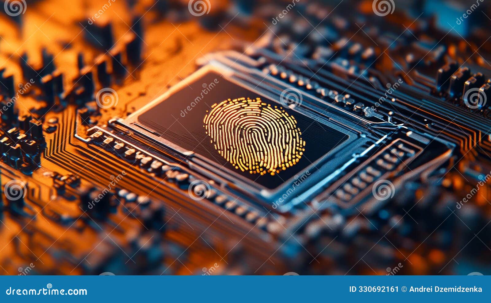 A Digital Fingerprint on Motherboard Backgrounds, As Well As Digital ...
