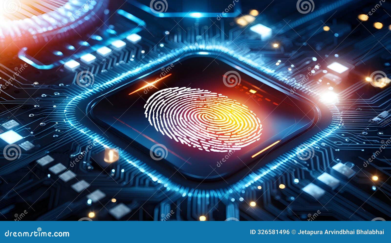 Digital Fingerprint Scanner Scan Biometric Identity Access Password ...