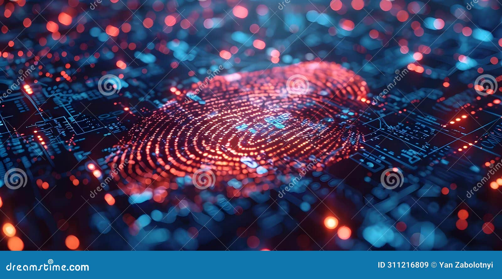 Digital Fingerprint Scanning with Glowing Lights for Identification and ...