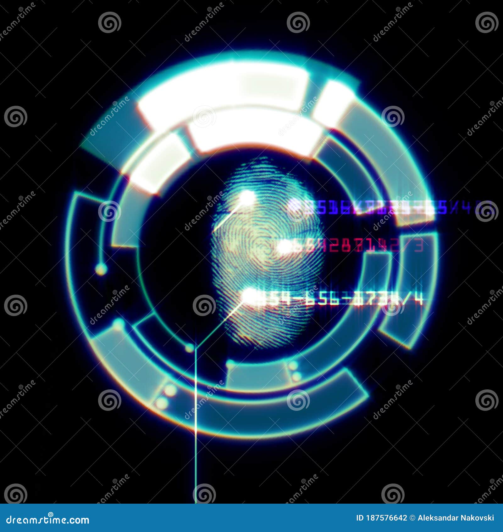 Digital Fingerprint Scanning Identification System Stock Illustration ...