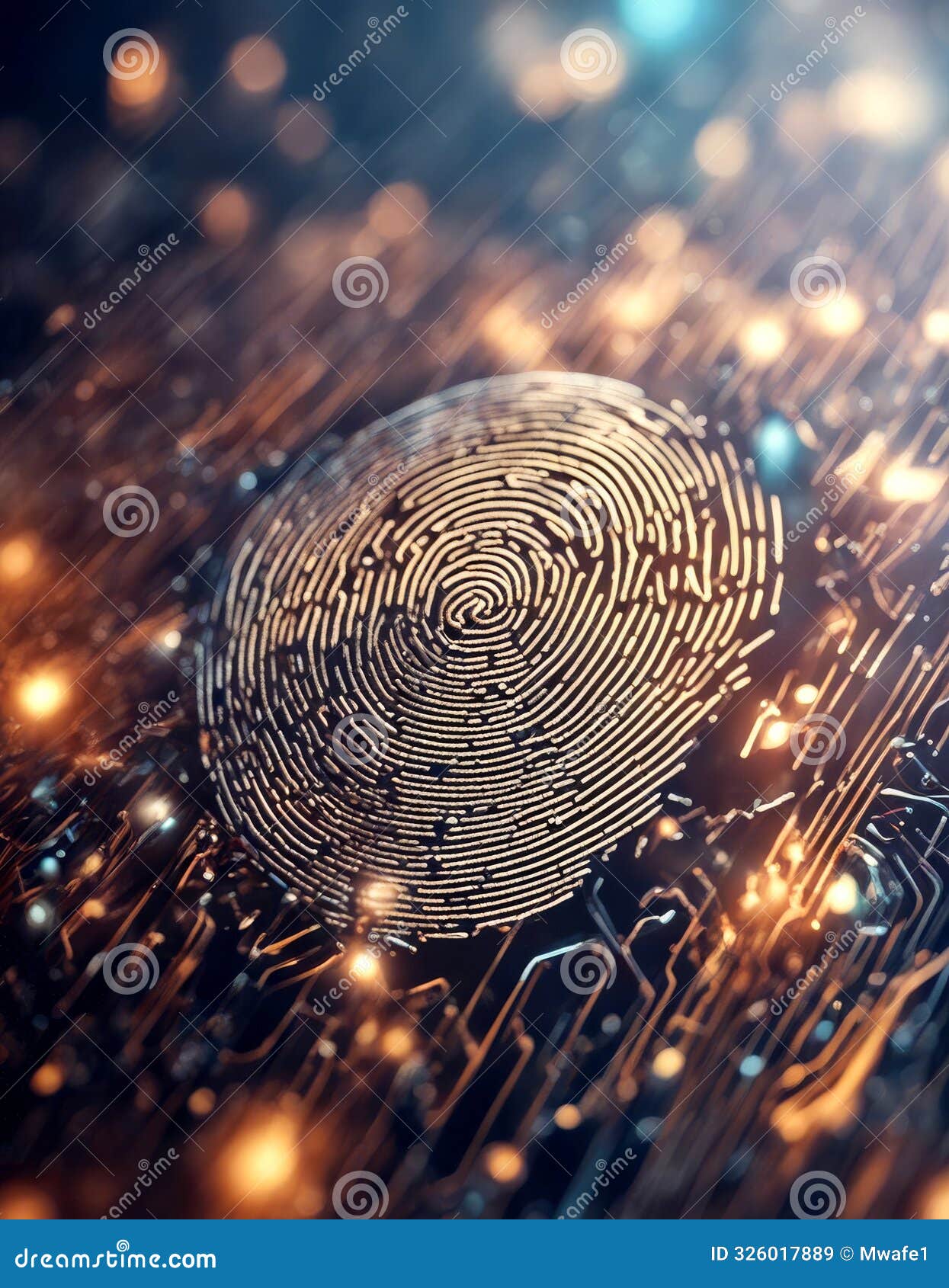 Digital Fingerprint Technology Identity Biometric Circuitry ...
