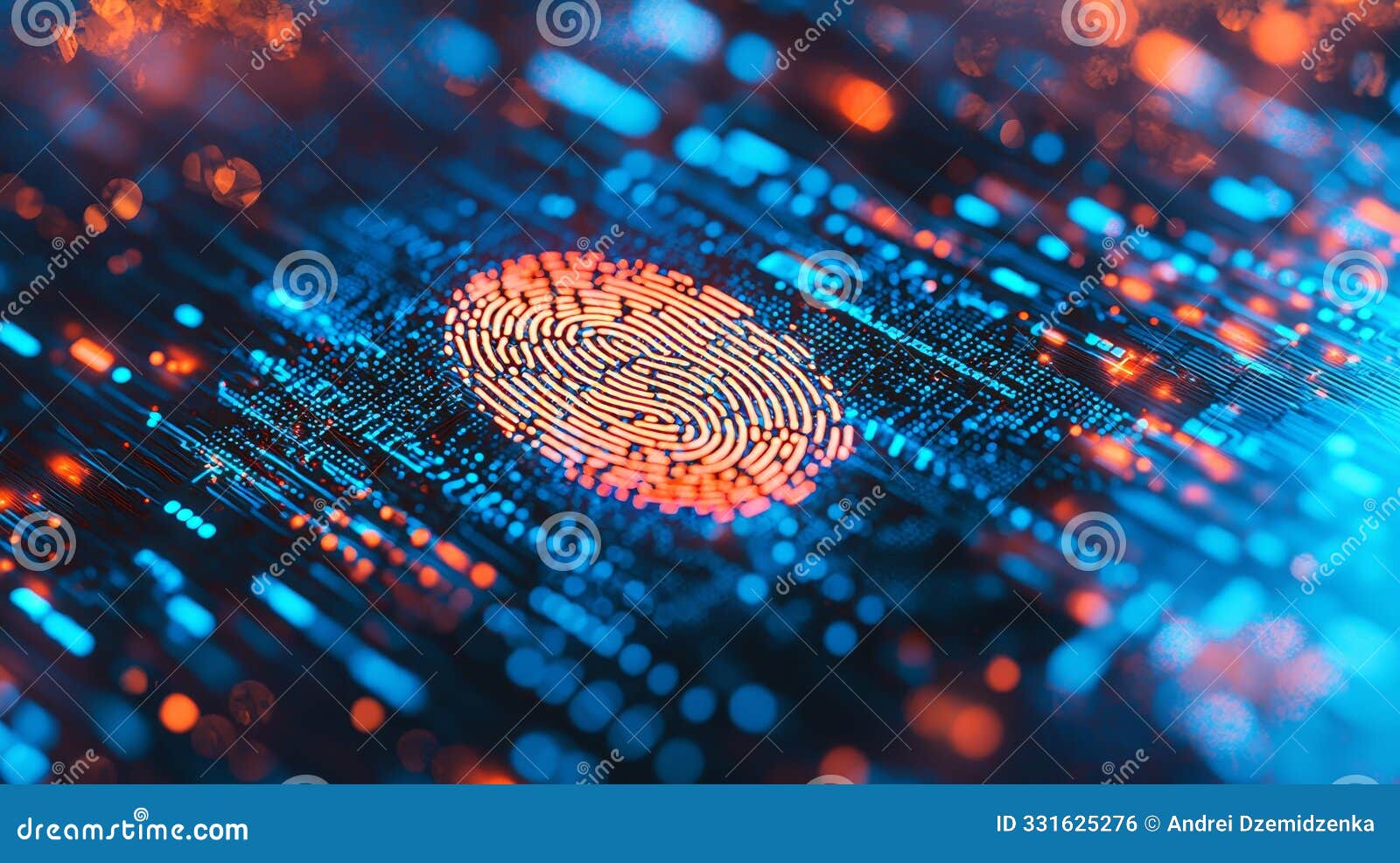Digital Fingerprints on Motherboard Backgrounds, Concepts of Digital ...