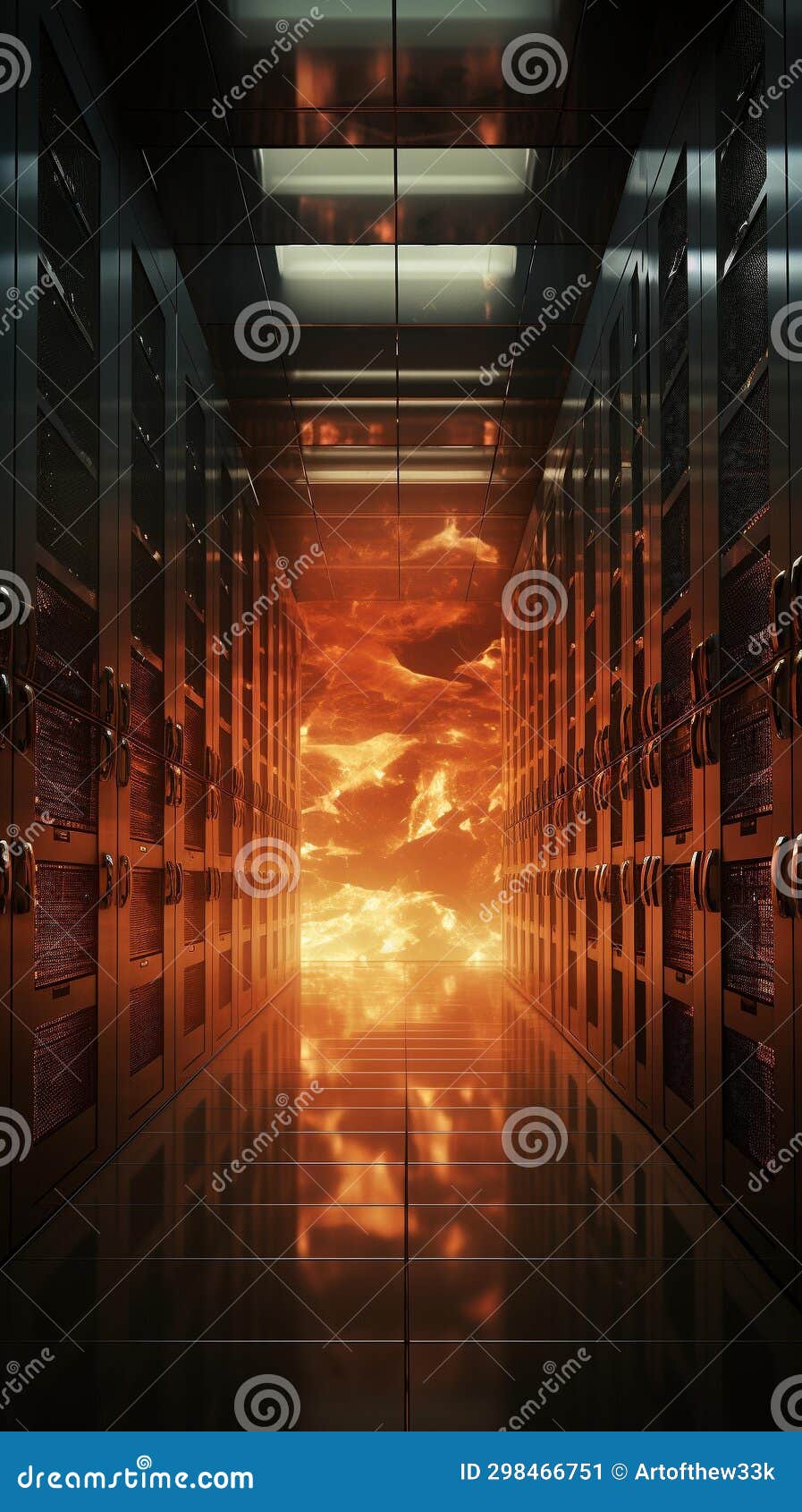 Robust Firewall Protection in Modern Server Room Stock Illustration ...