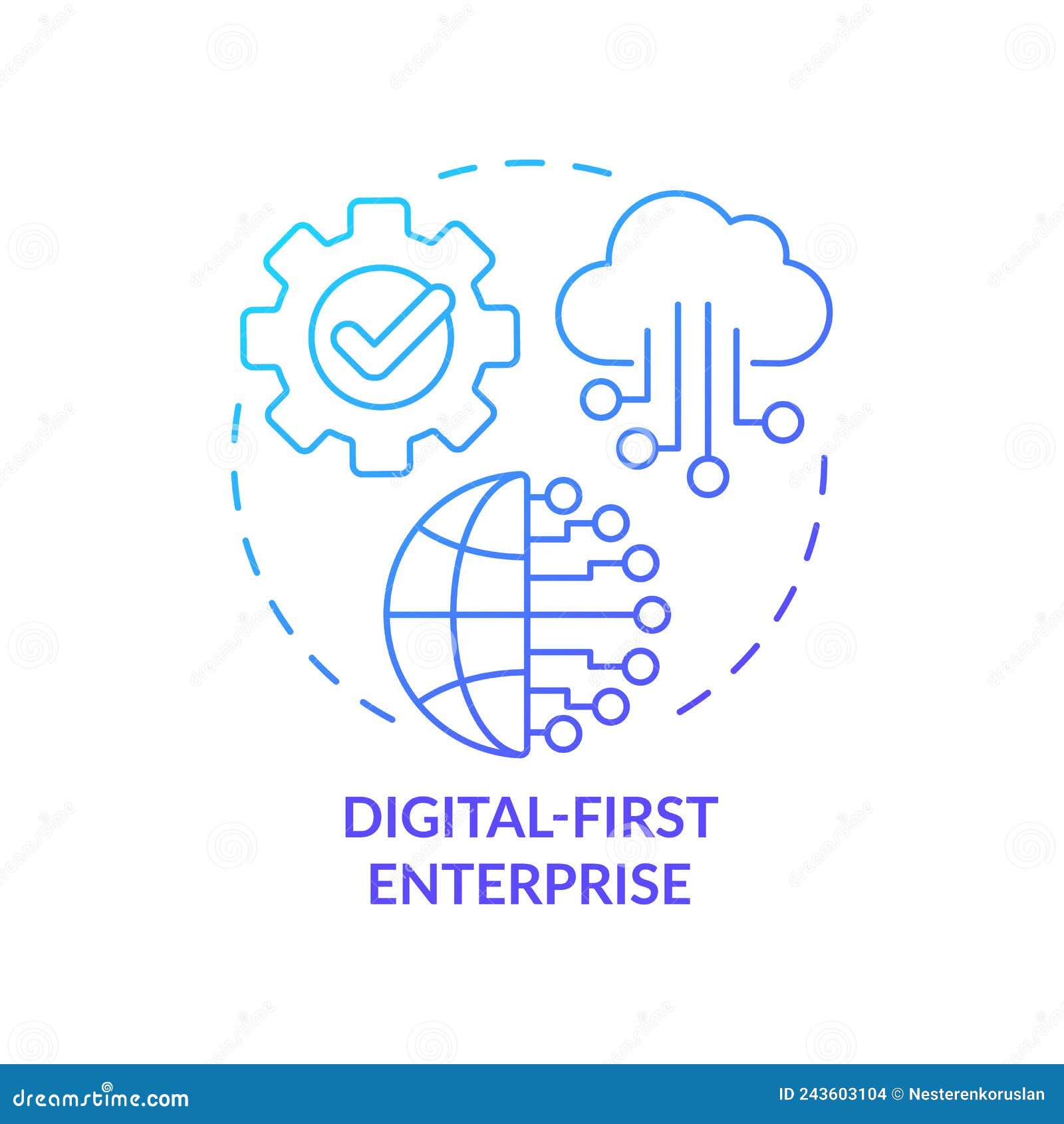 Digital First Strategy Purple Brochure Template Vector Illustration ...