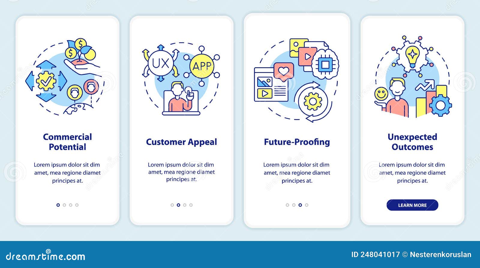 Digital First Mindset Importance Onboarding Mobile App Screen Stock ...