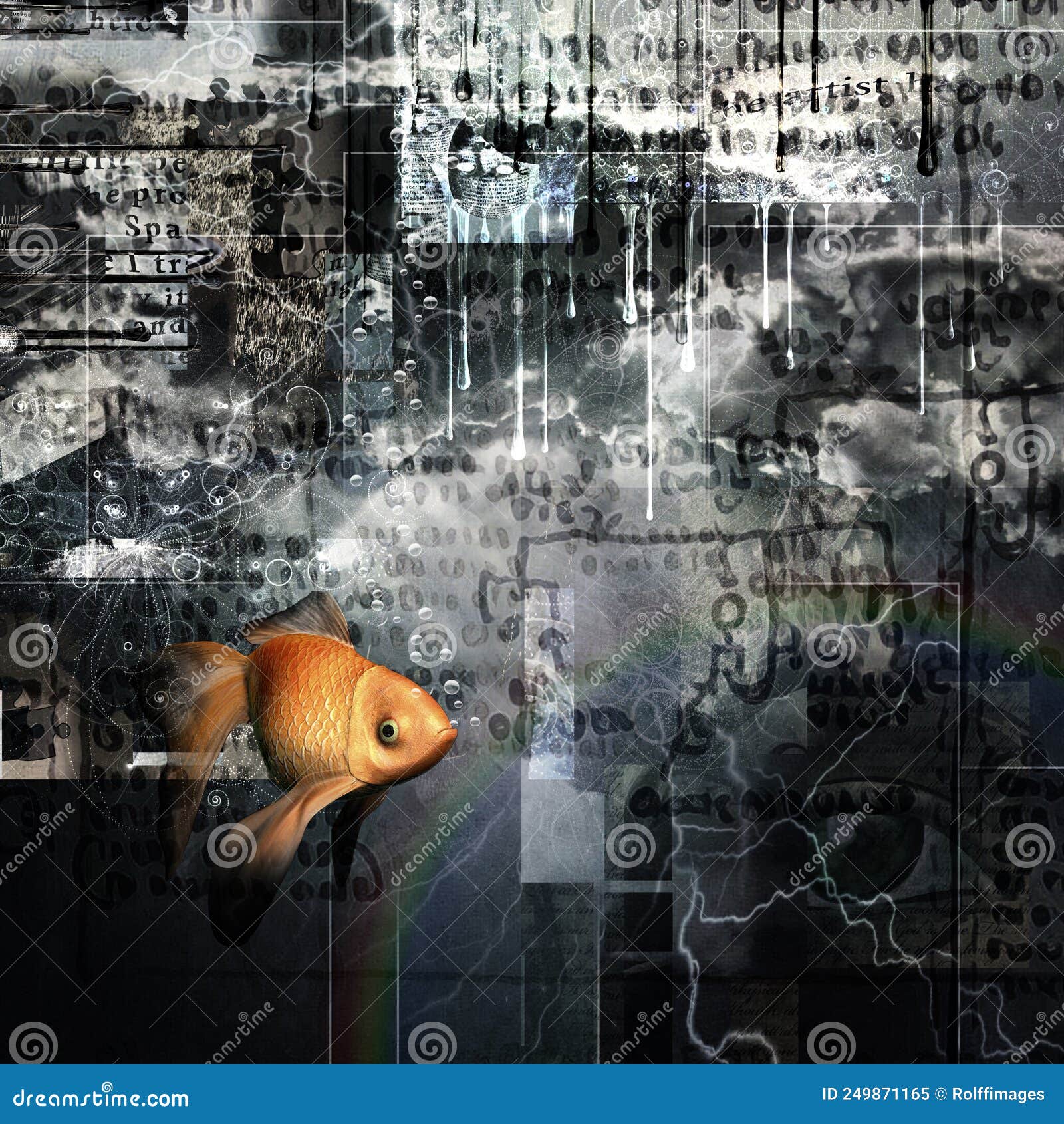Digital fish abstract stock illustration. Illustration of artwork ...