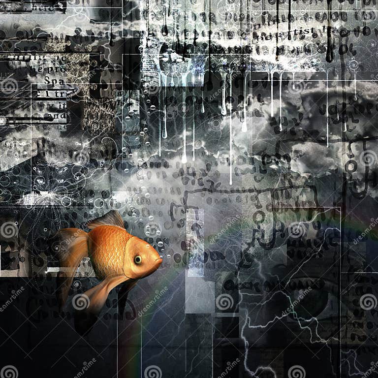 Digital fish abstract stock illustration. Illustration of artwork ...