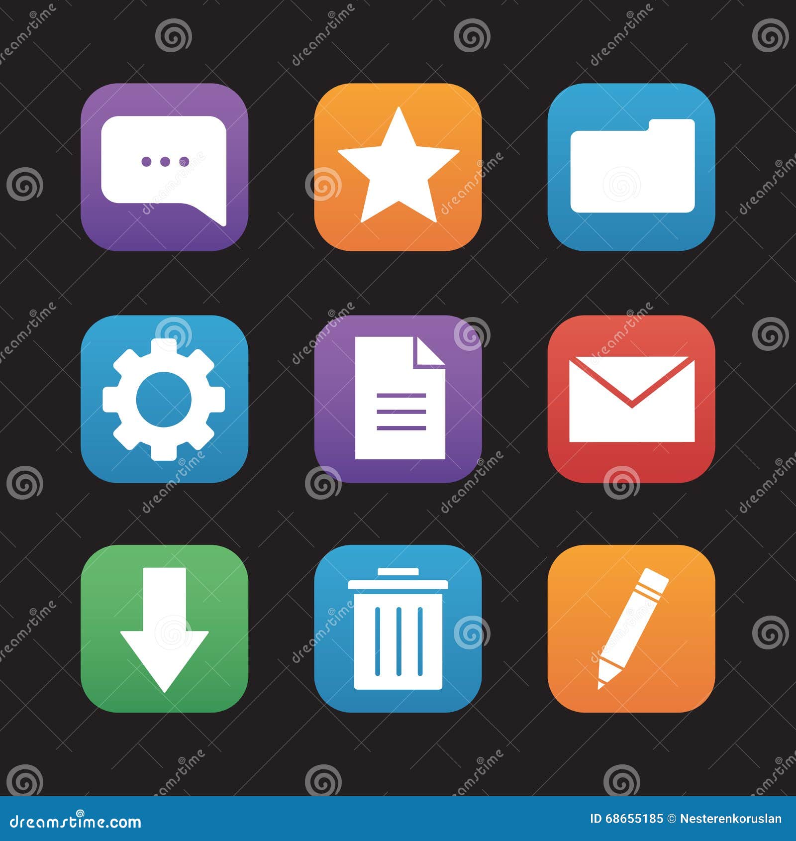 Digital Flat Design Icons Set Stock Vector - Illustration of ...
