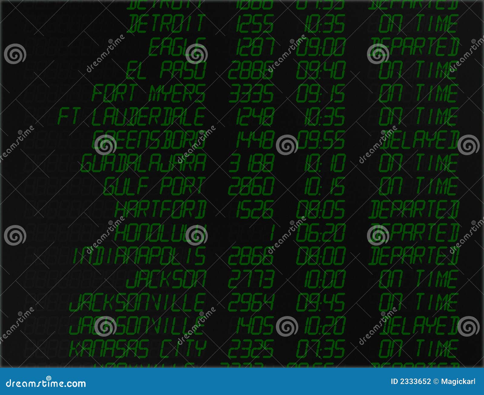 Digital Flight Screen stock illustration. Illustration of sign - 2333652