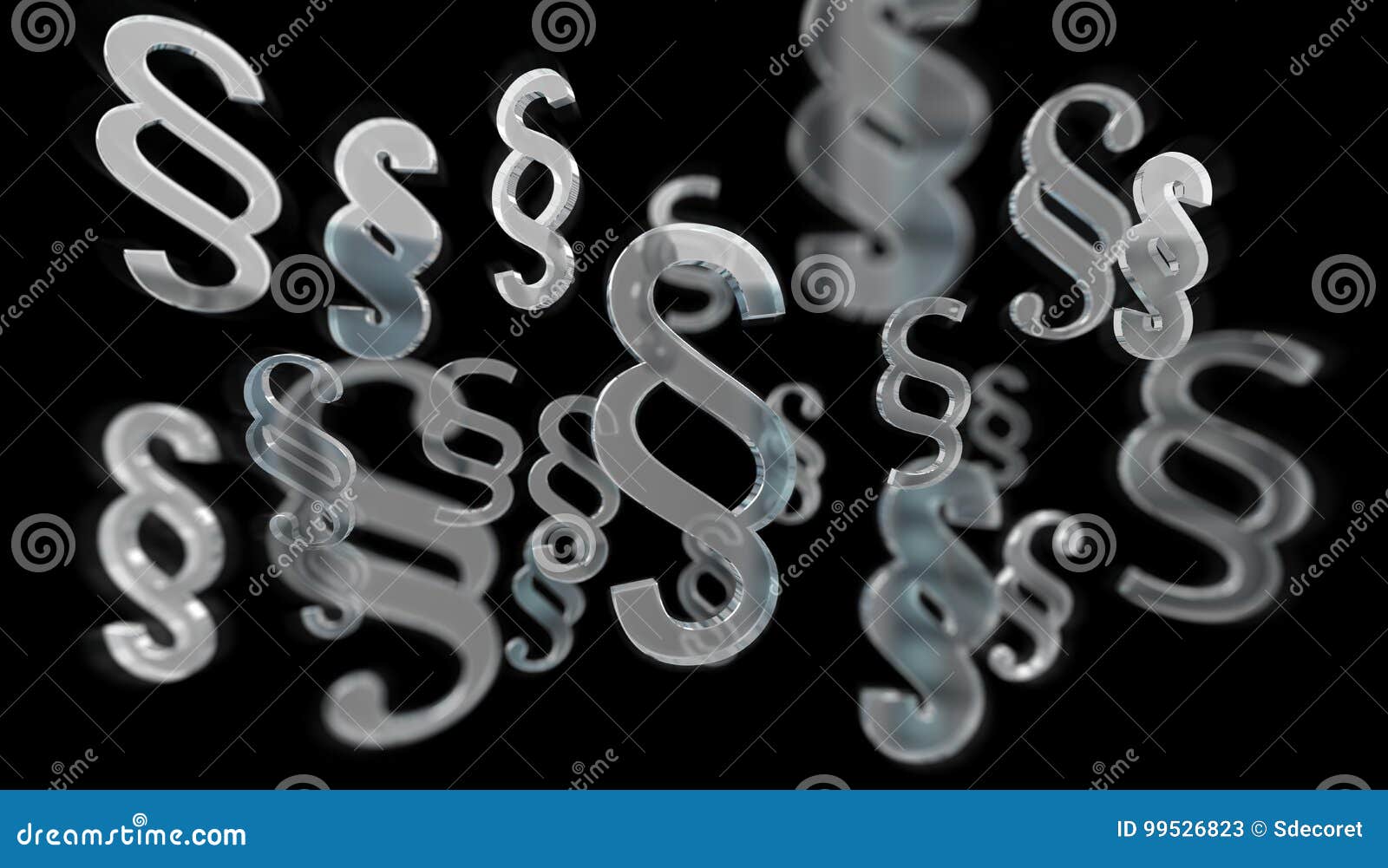 Digital Floating Law Paragraph Symbol 3D Rendering Stock Illustration ...
