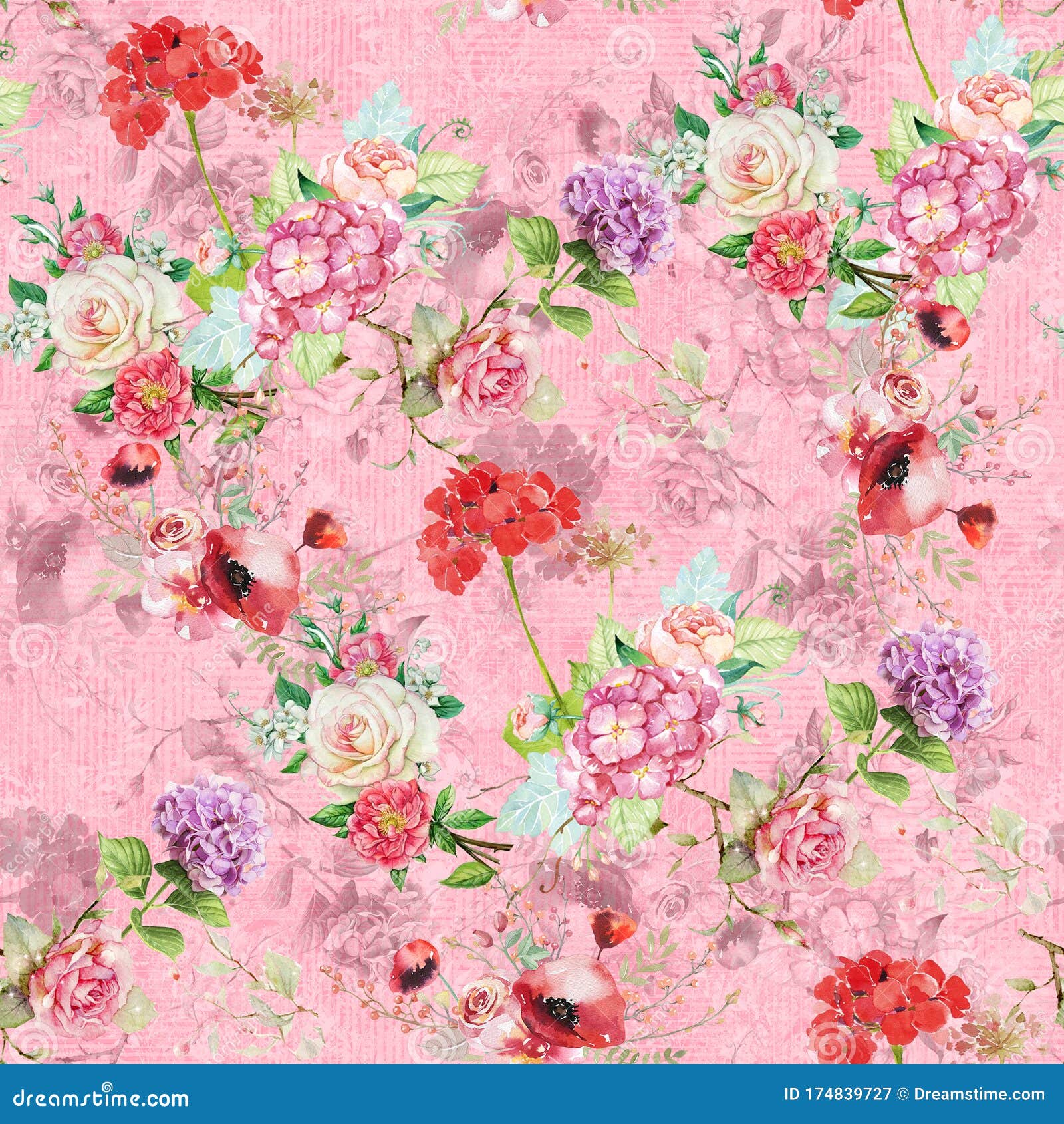 Digital Print Flower Pattern Design Stock Illustration - Illustration ...