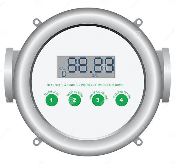 Digital Flow Meter stock vector. Illustration of manometer - 46587318