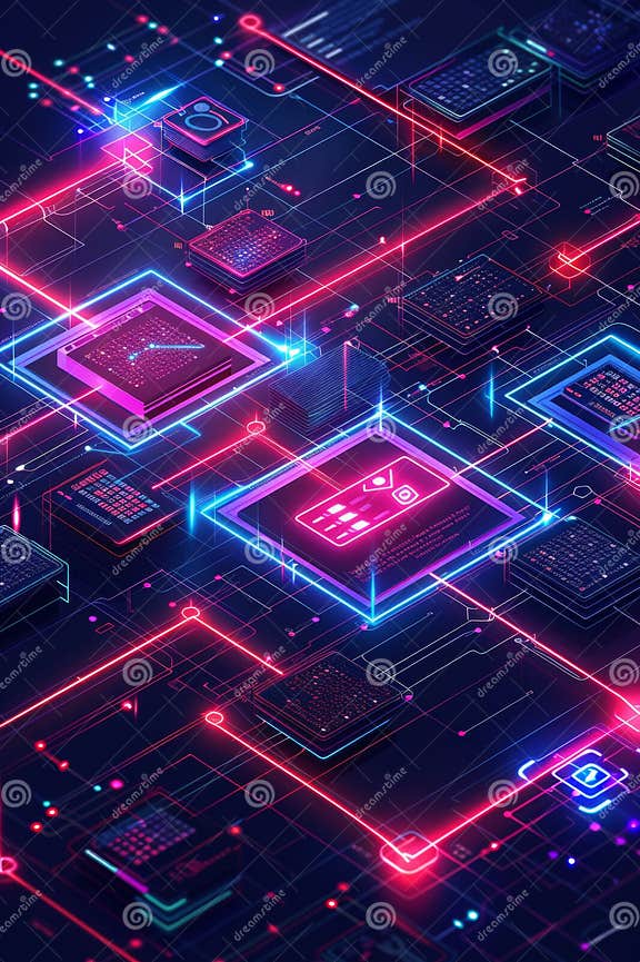 Digital Flowchart with Servers and Clouds for Efficient Business ...