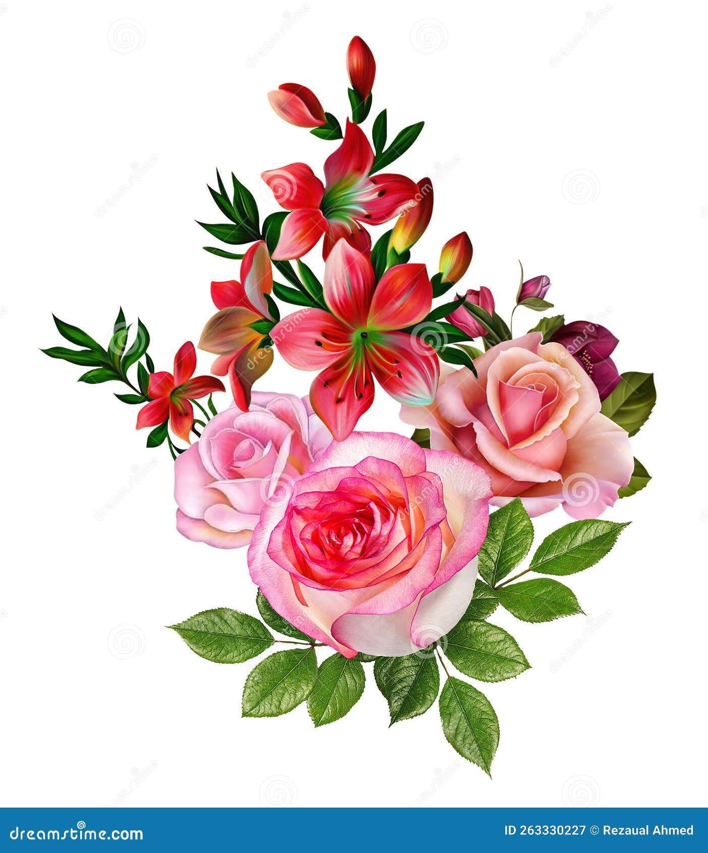 Digital Flower, Floral Beautiful Textile Flower Design Stock ...