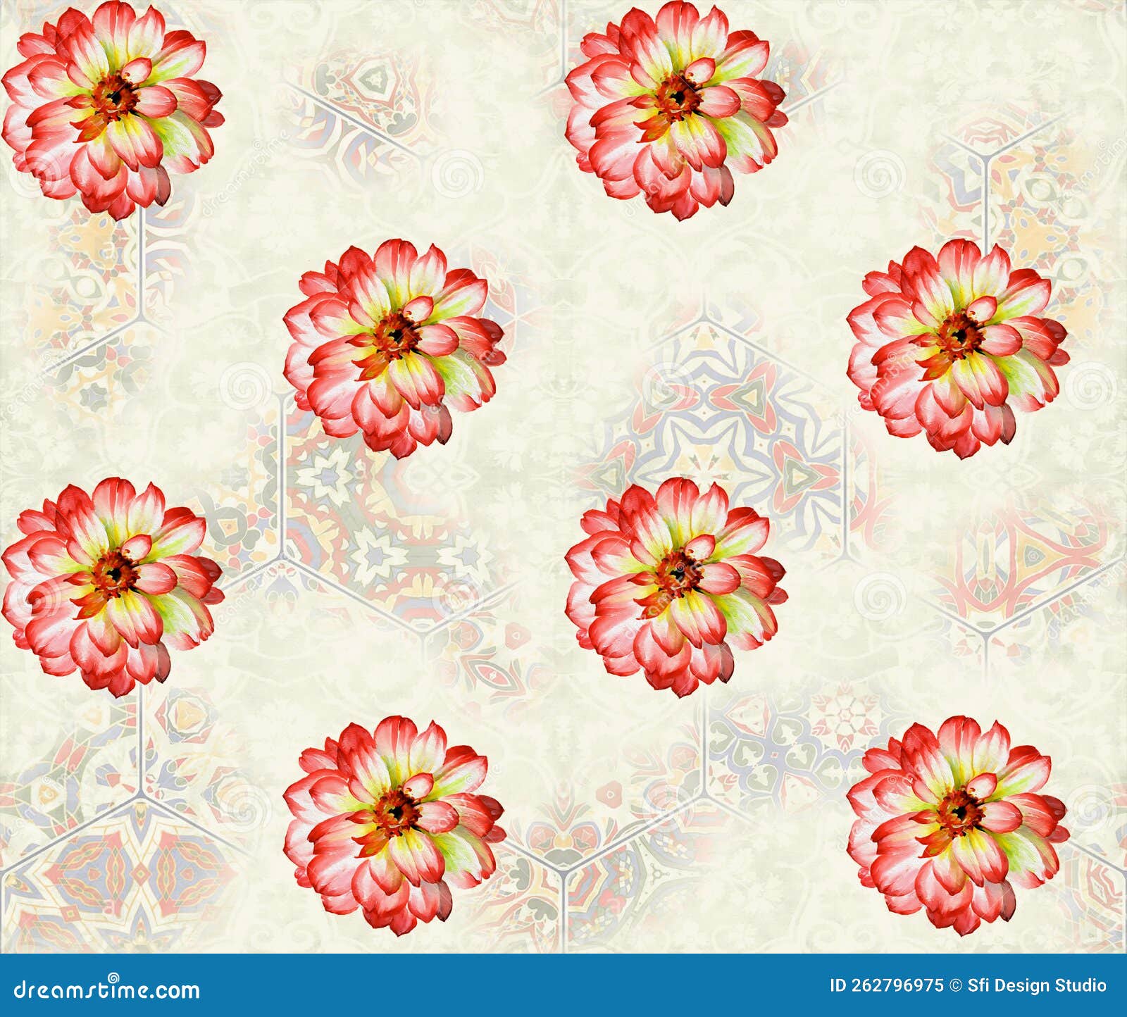 Digital Flower Pattern - Textile Pattern Design , Watercolor Background ...