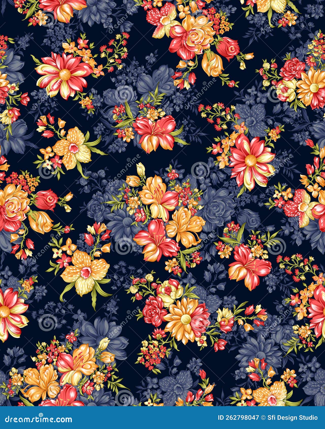 Digital Flower Pattern - Textile Pattern Design , Watercolor Background ...