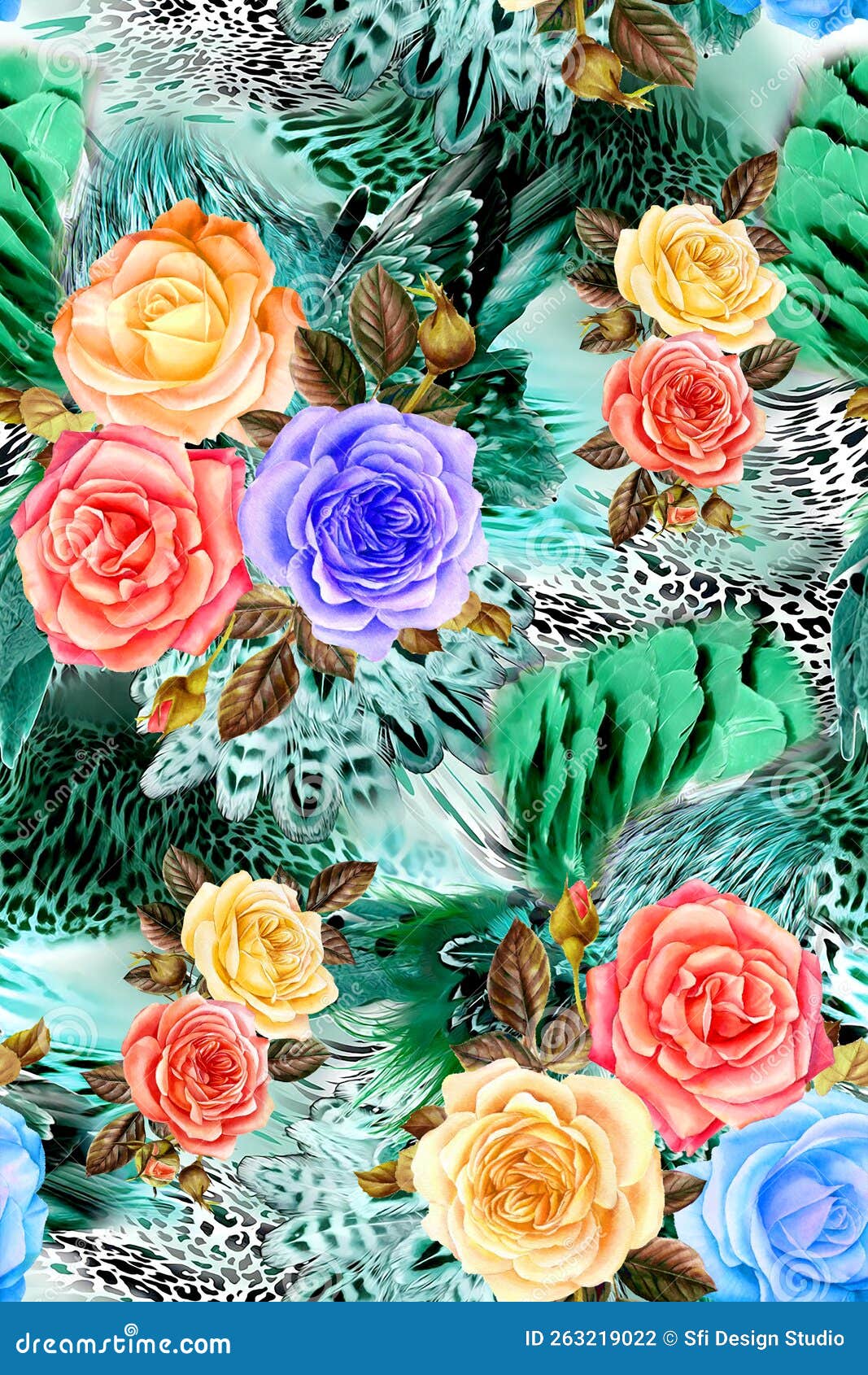 Digital Flower Pattern, Textile Pattern Design, Watercolor Background ...