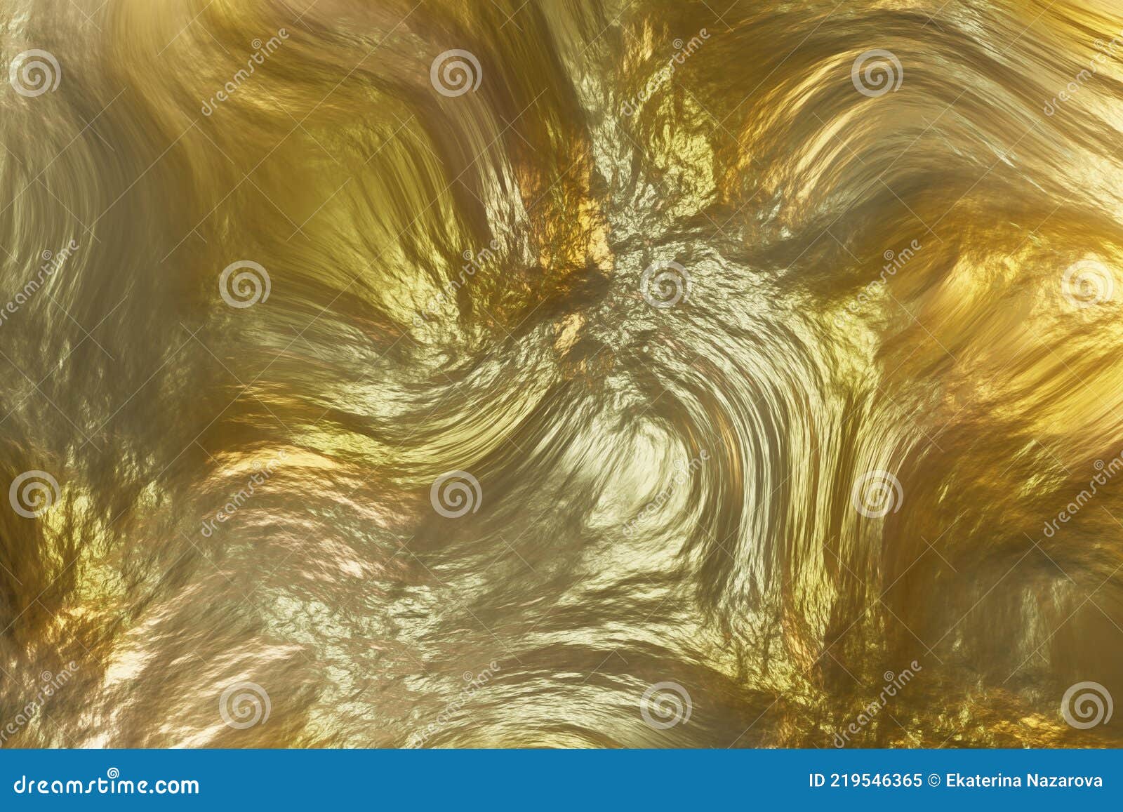 Digital Fluid Metallic Gold Background with Flowing Pattern 3d Illustration Stock Illustration ...
