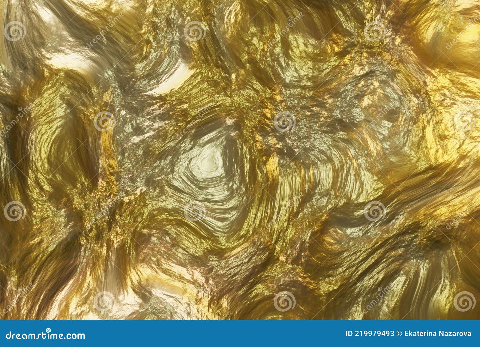Digital Fluid Metallic Gold Background with Flowing Pattern 3d ...