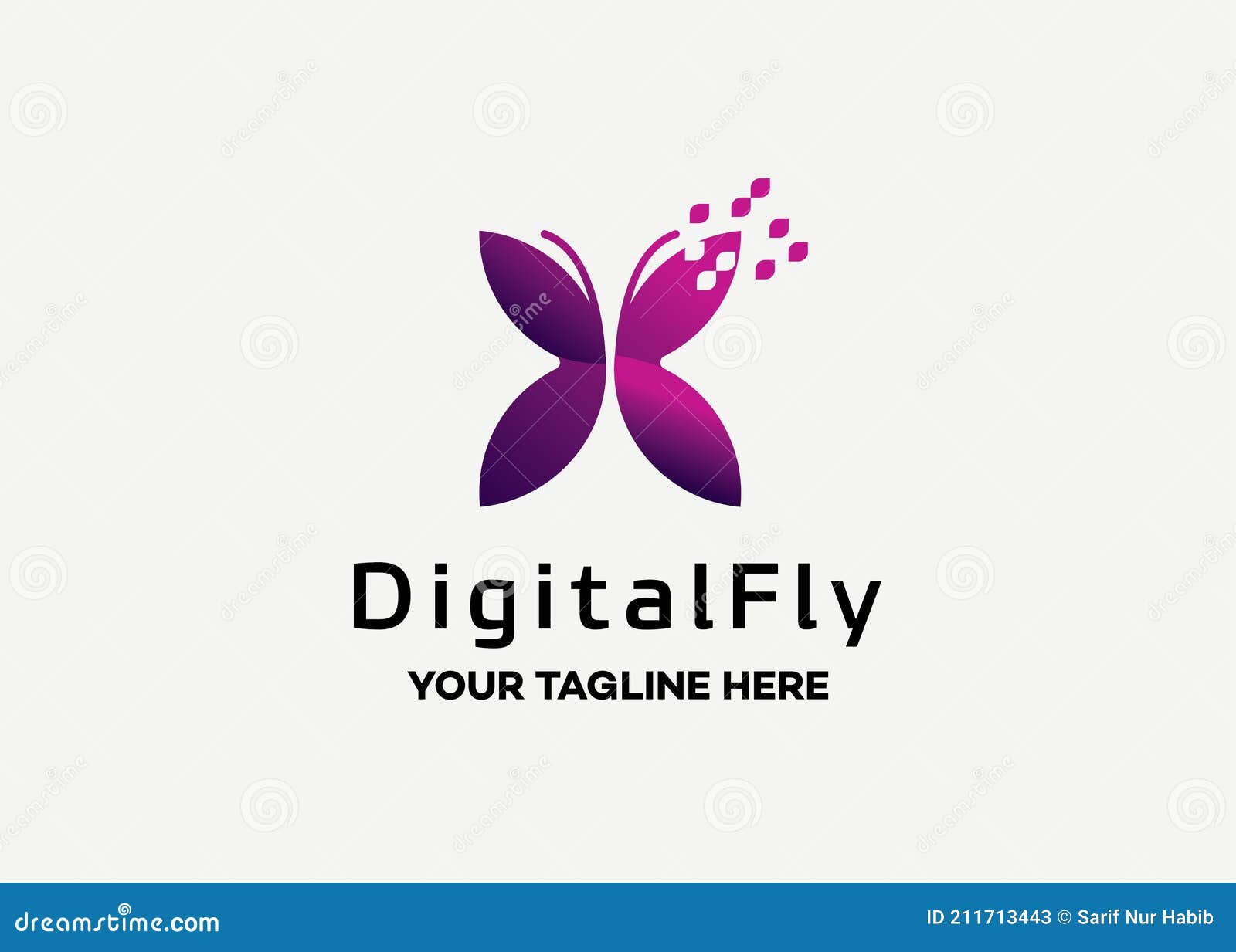 Digital Fly Logo Design Template Stock Vector - Illustration of ...