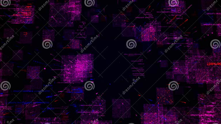 Digital Flying Background with a Network Data Code, Seamless Loop. Animation. Concept of Big ...