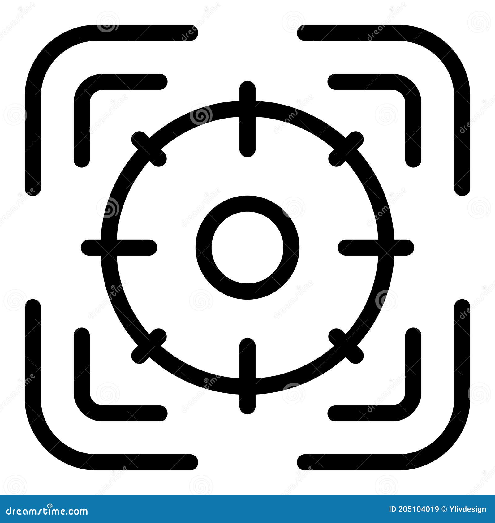 Digital Focus Icon, Outline Style Stock Vector - Illustration of line ...