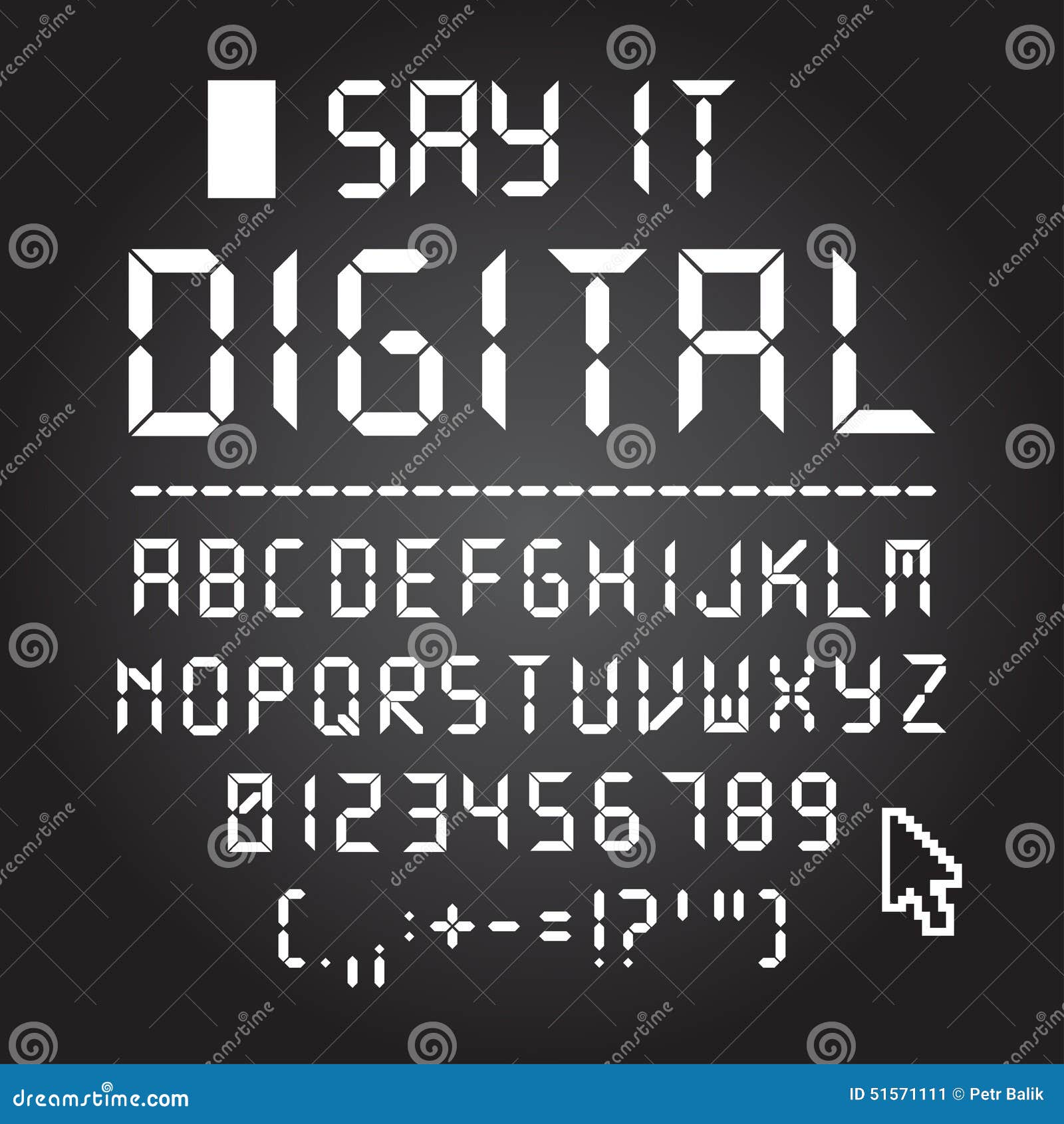 Digital font stock illustration. Illustration of abstract - 51571111