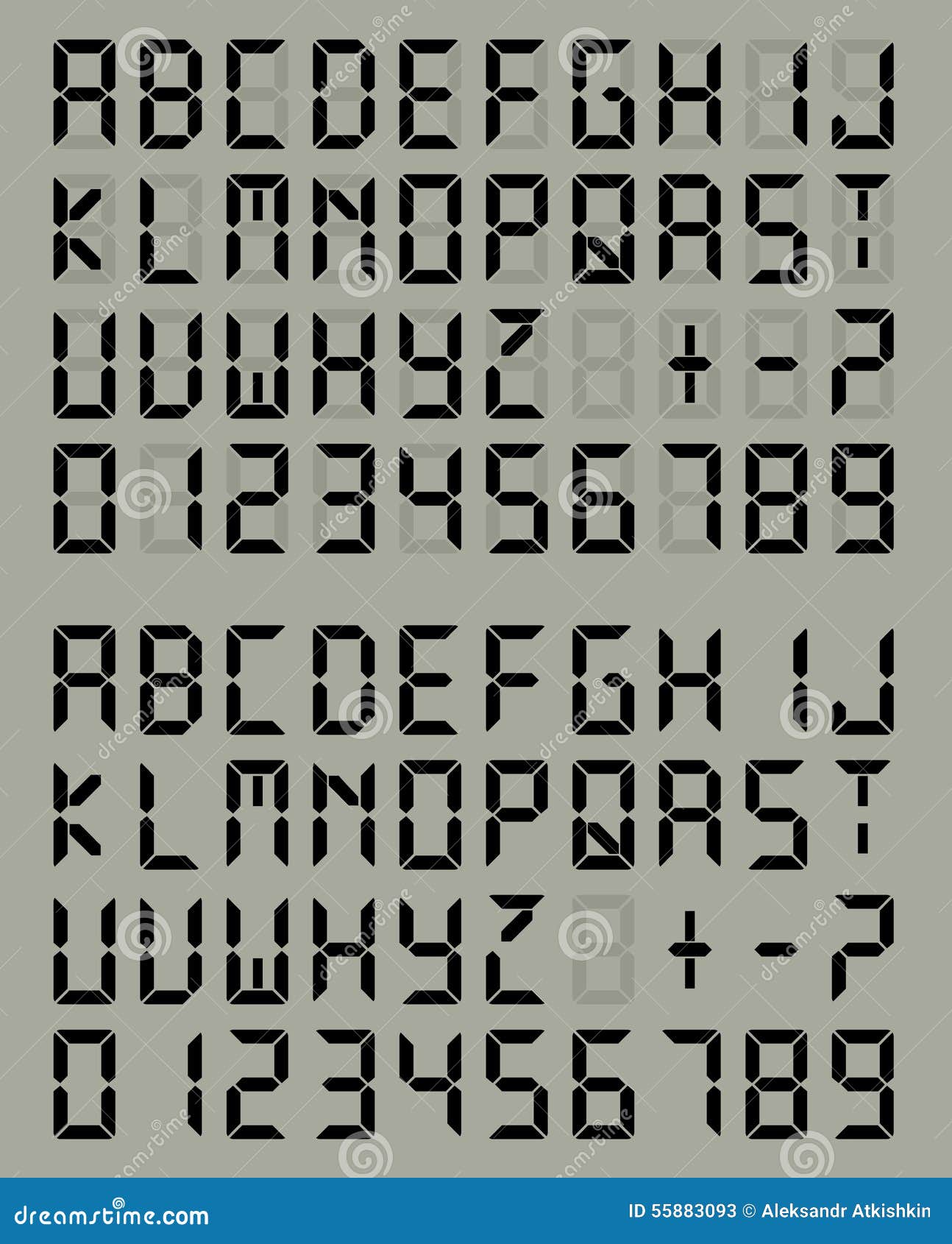 Digital Font stock vector. Illustration of computer, black - 55883093