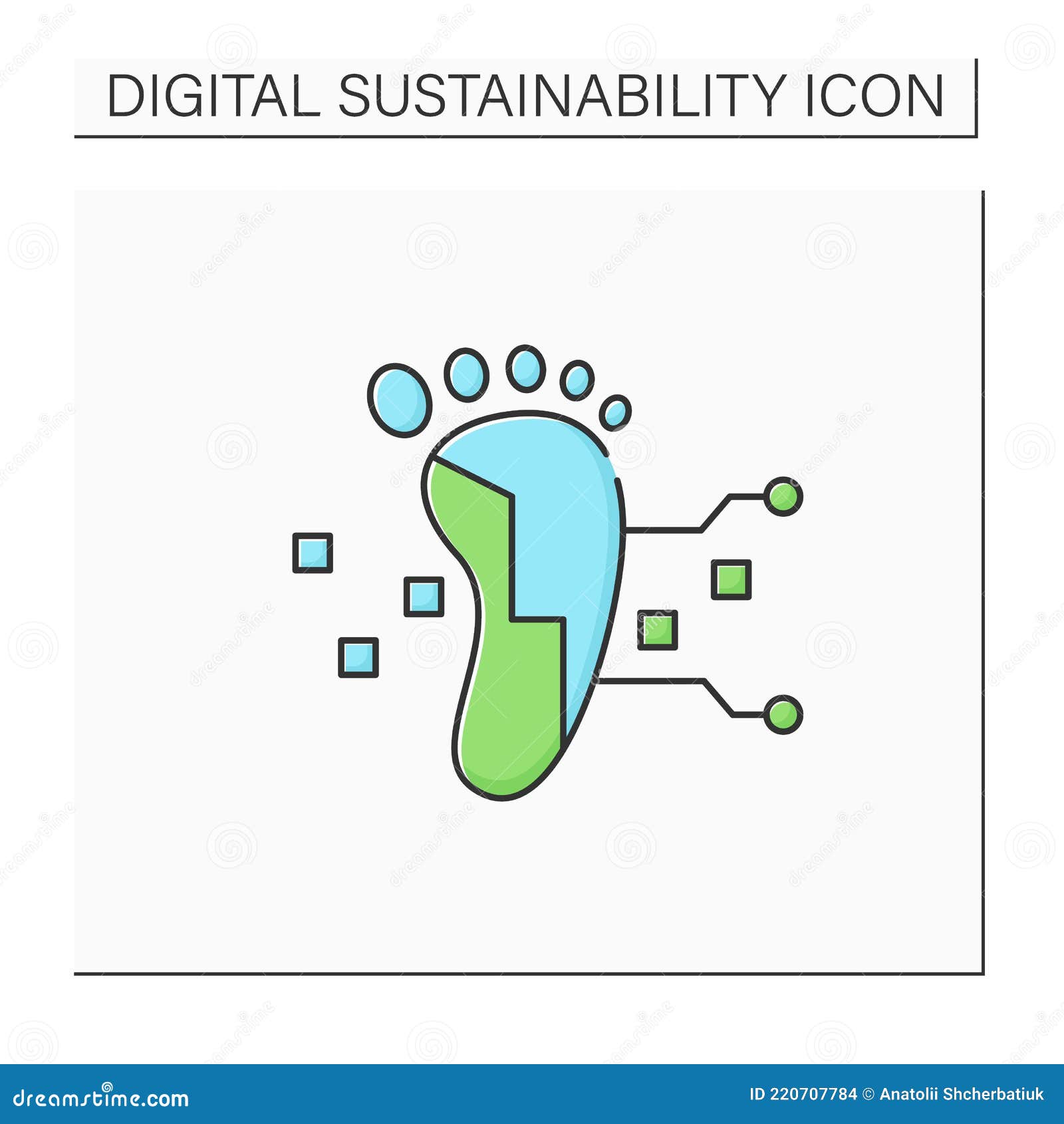 Digital Footprint Color Icon Stock Vector - Illustration of icon ...