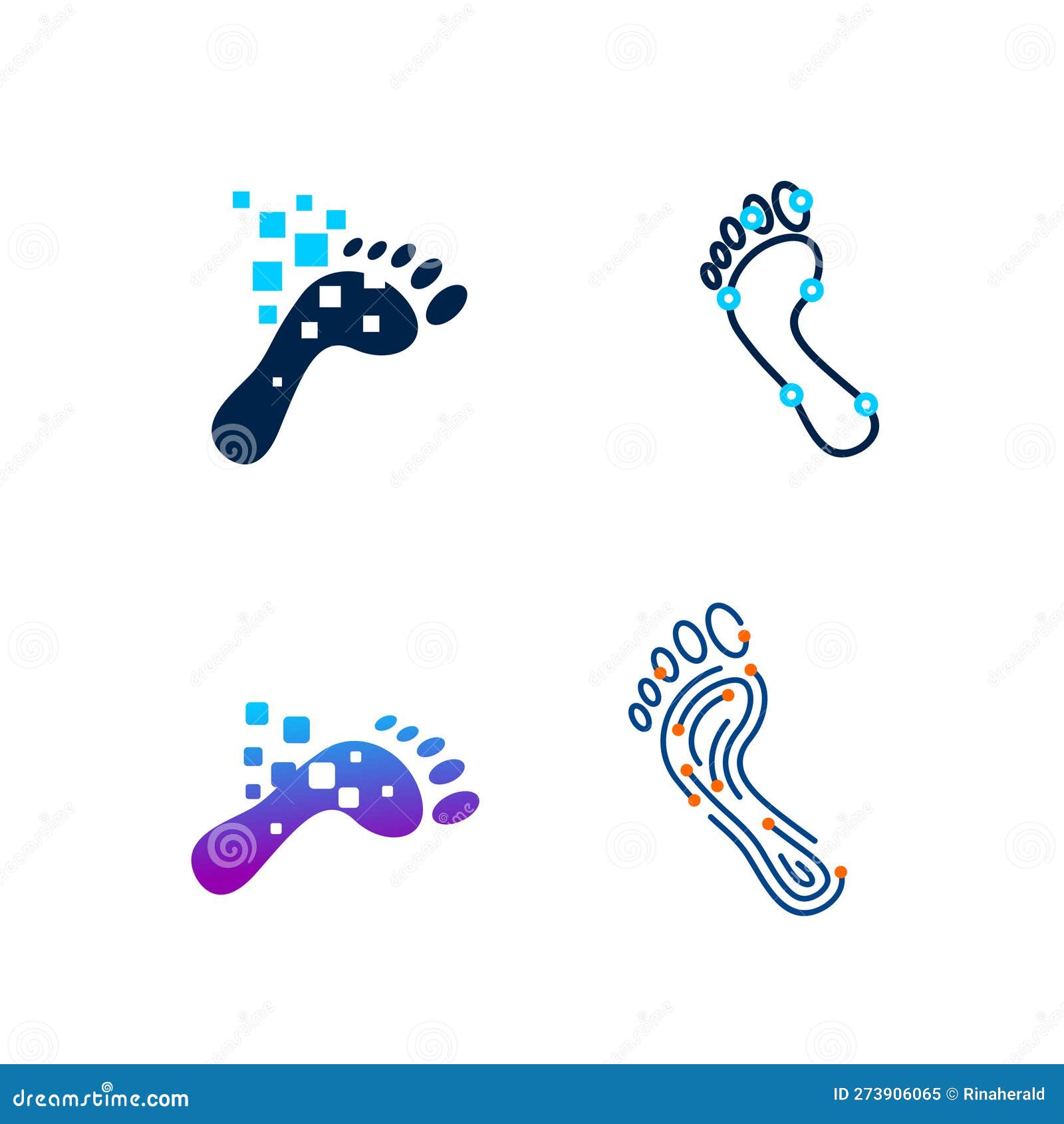 Digital Footprint Logo Icon Design Illustration Set Stock Illustration ...