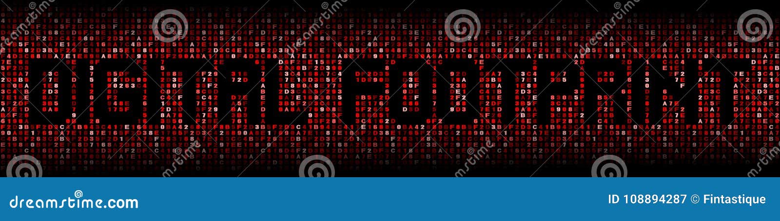 Digital Footprint Text Over Hex Code Illustration Stock Illustration ...