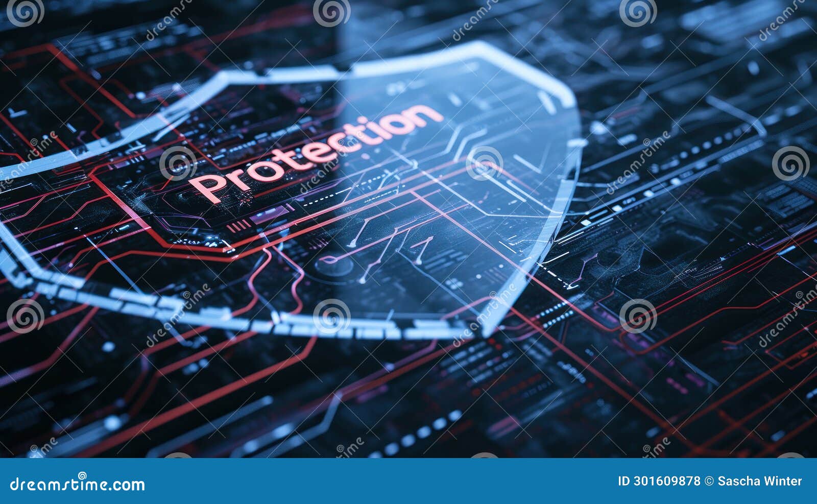 Digital Fortress: Abstract Cyber Shield Stock Photo - Image of shield ...