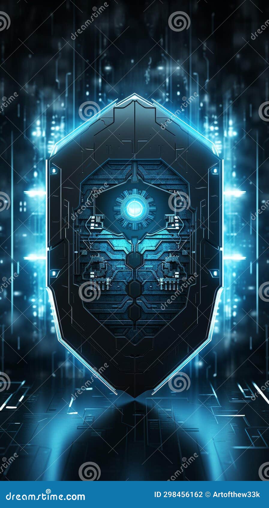 Digital Fortress: Shielding the Virtual Realm Stock Illustration ...