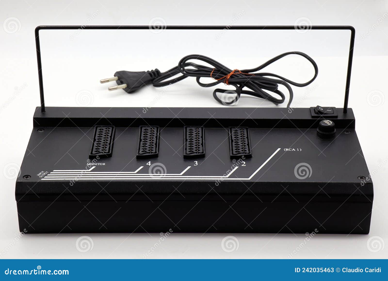 Digital Four Input Selector. Vintage Technology Isolated on White ...